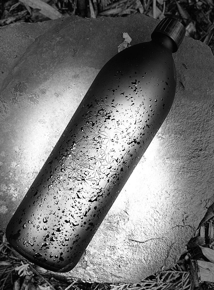 BioPhotonic Miron Glass Bottle with Sacred Geometry. - Matte edition ...